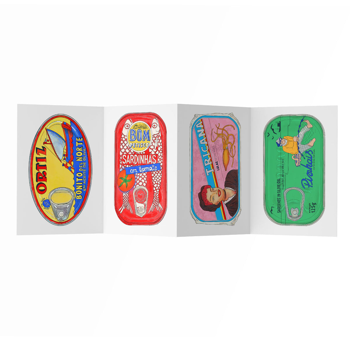 Tinned Fish Concertina Card - Ortiz – natdraws