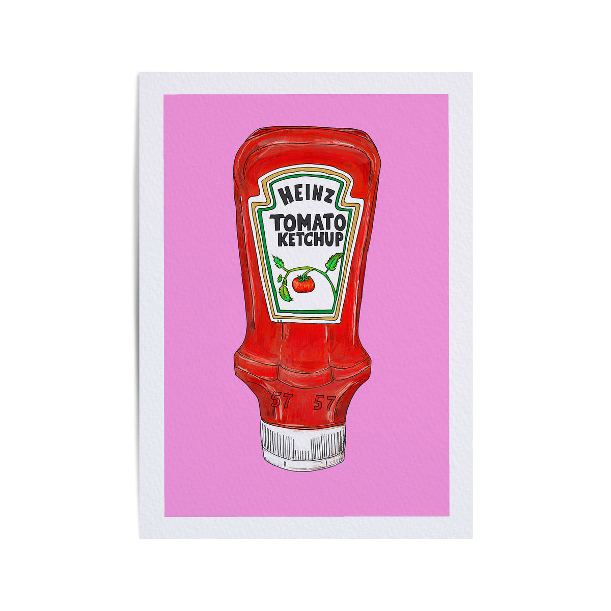 Ketchup Squeeze Art Print - Pink – natdraws
