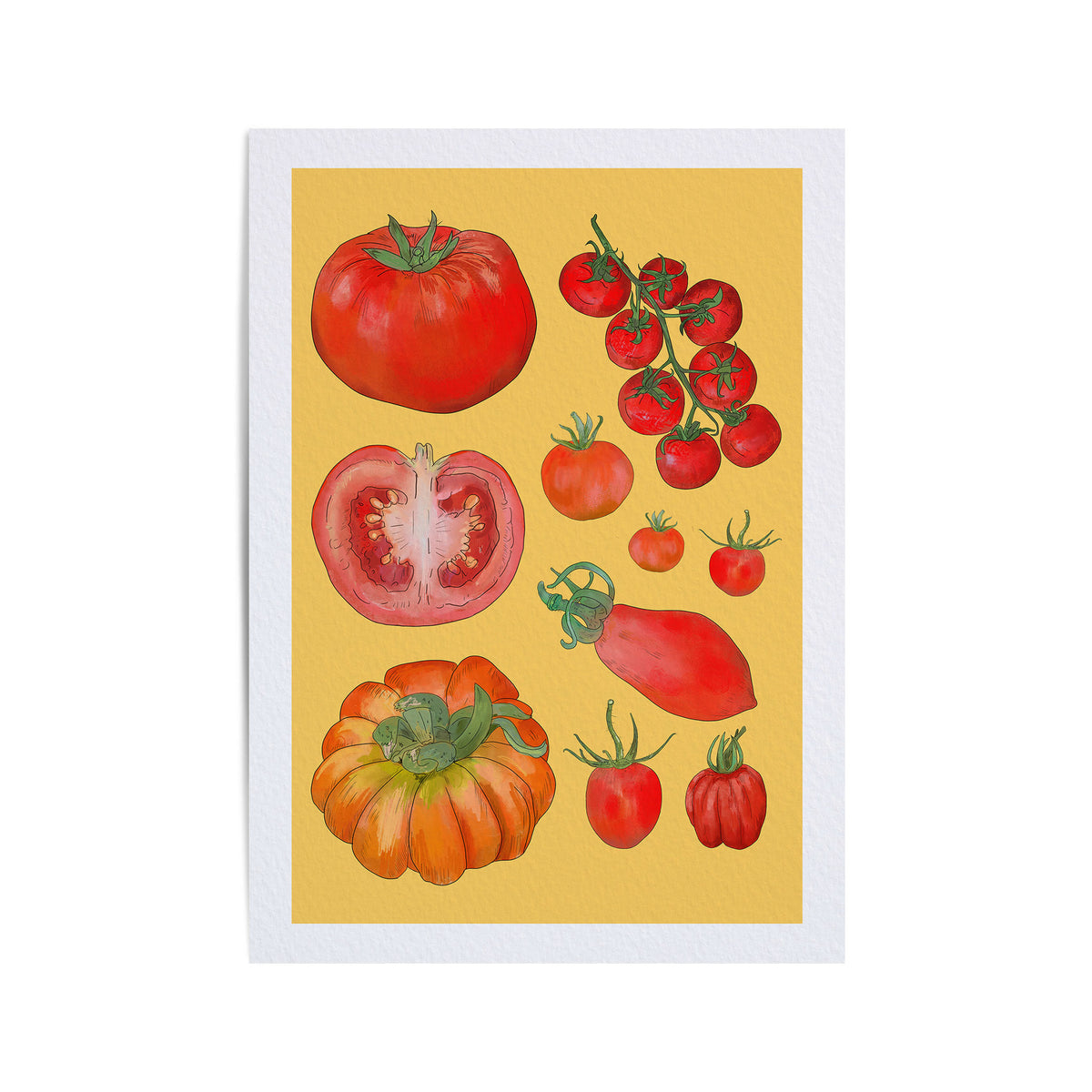 Tomatoes Art Print - Yellow – natdraws